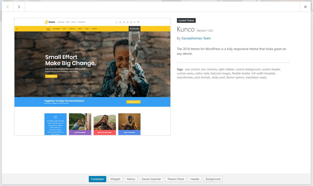 Kunco - Nonprofit Charity WordPress Theme